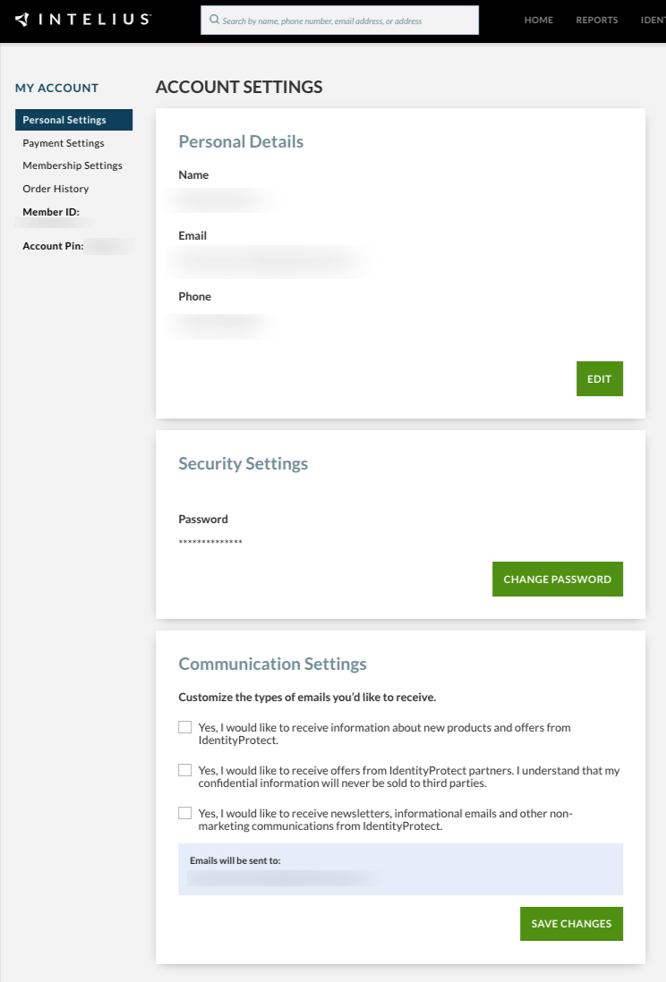 How to Update Your Intelius Account Settings