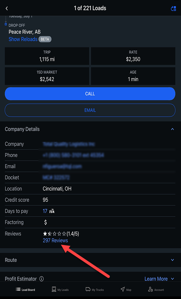 Locating reviews | Welcome to DAT One Help Center