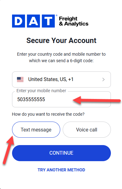 MFA login process for new customers | Welcome to DAT One Help Center