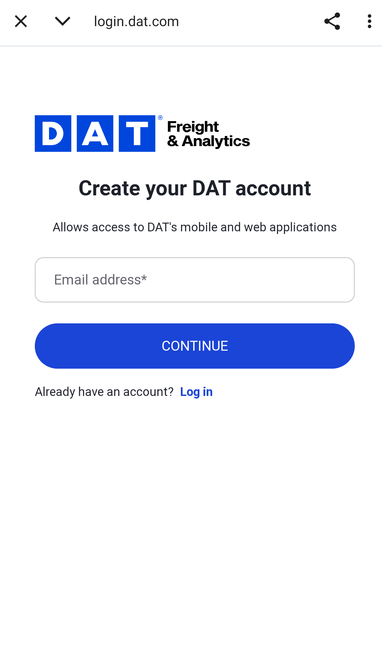 Signing up for DAT One mobile | Welcome to DAT One Help Center