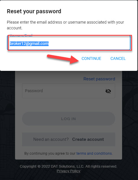 Reset my password | Welcome to DAT One Help Center