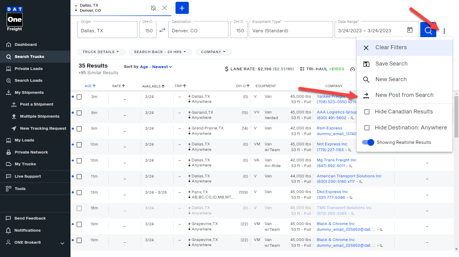 [Video] Create a shipment posting from a truck search | Welcome to DAT ...