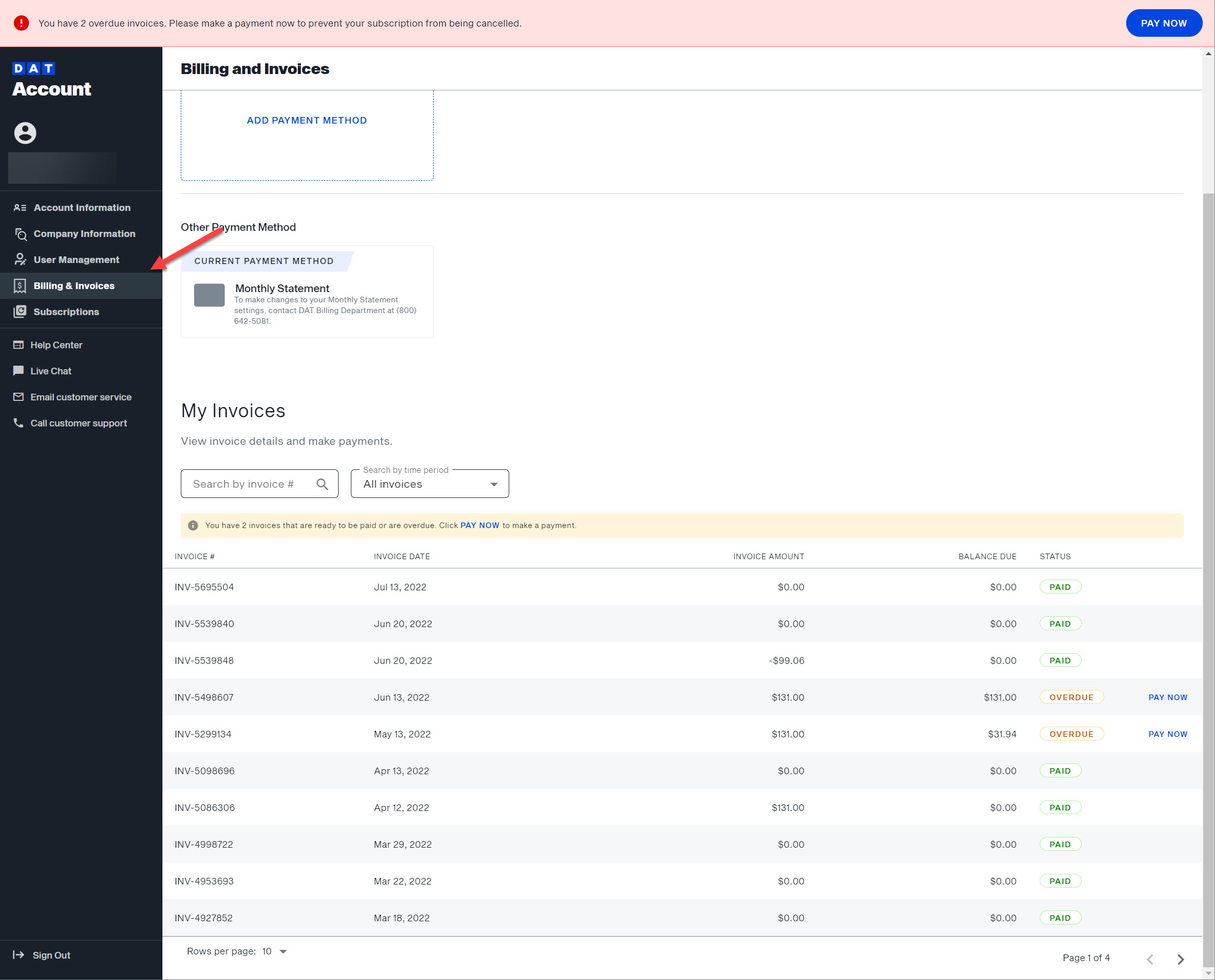 One time payments | Welcome to DAT One Help Center