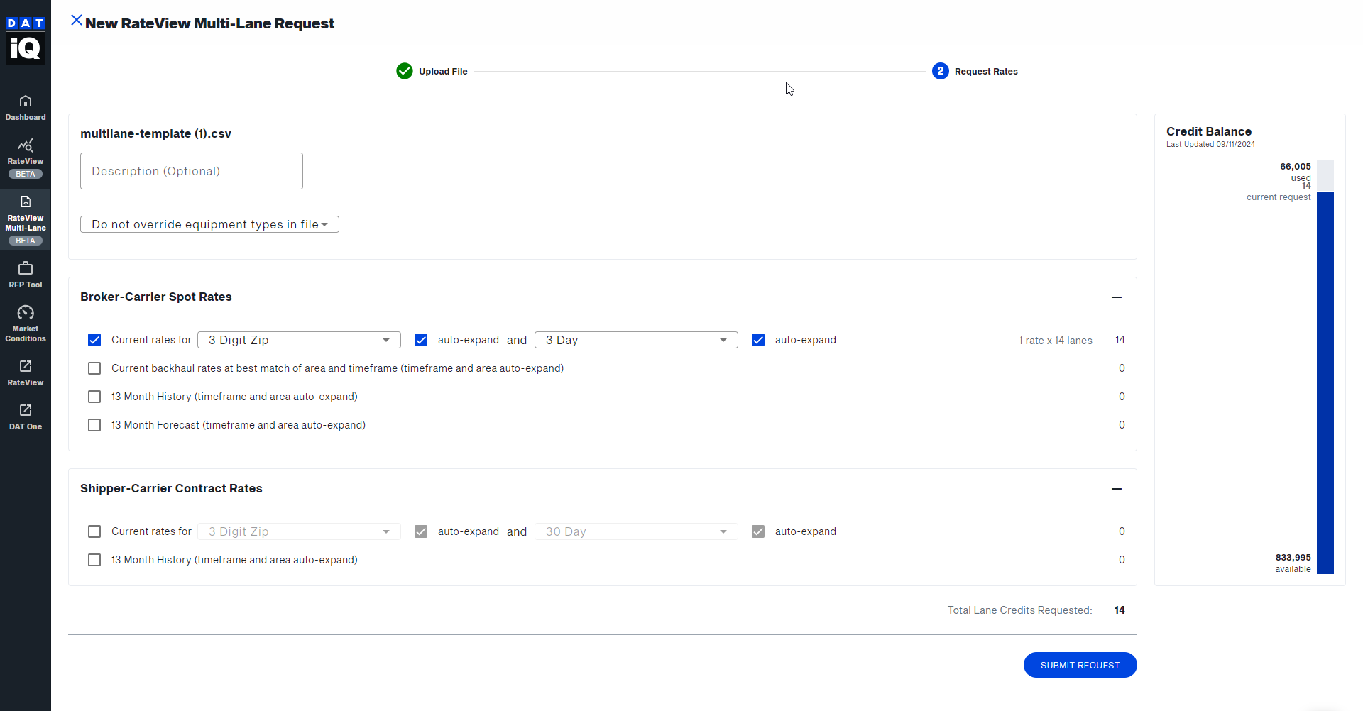 Rateview Multi-Lane | DAT iQ Help Center