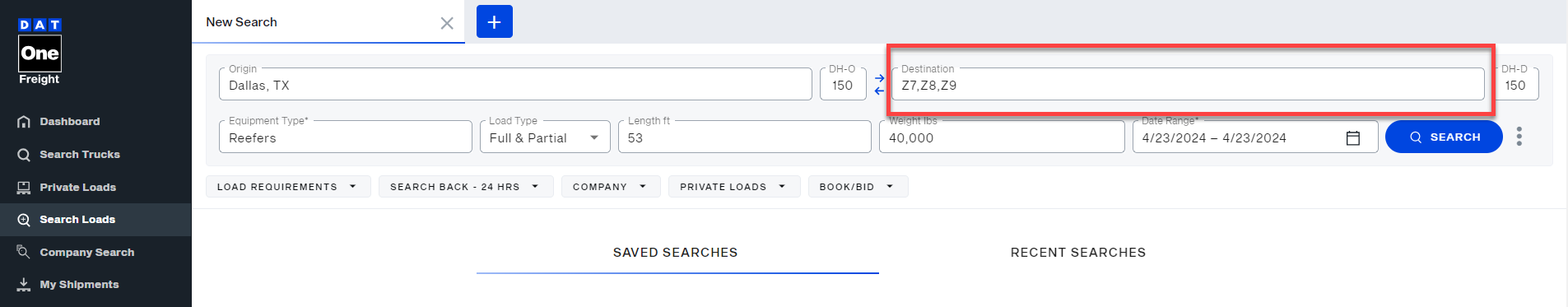 How to search by Zones | Welcome to DAT One Help Center