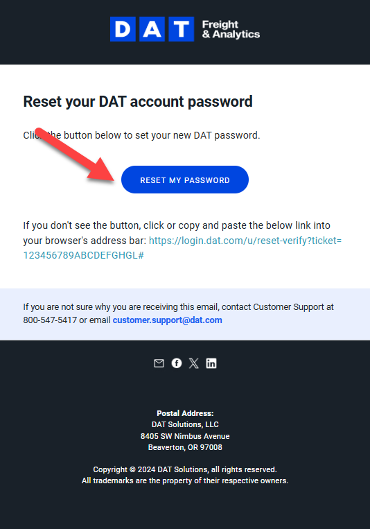 Unable to login - Reset my password | Welcome to DAT One Help Center