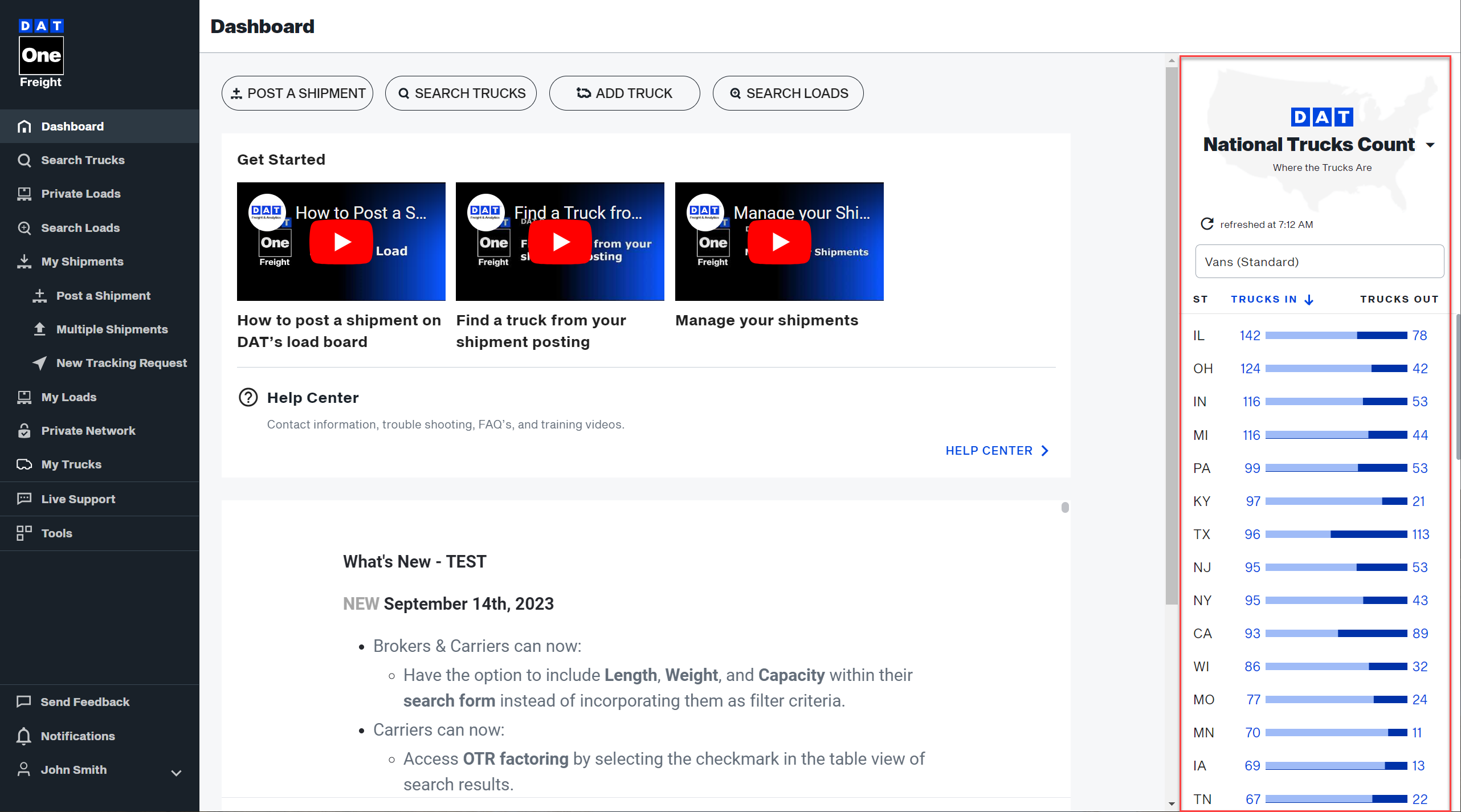Broker Dashboard | Welcome to DAT One Help Center