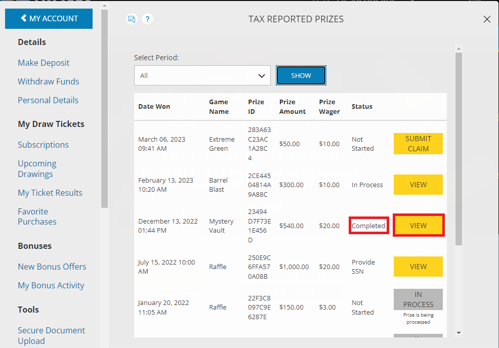 How Do I Print a W-2G Form for an Online Prize? | Michigan Lottery FAQ