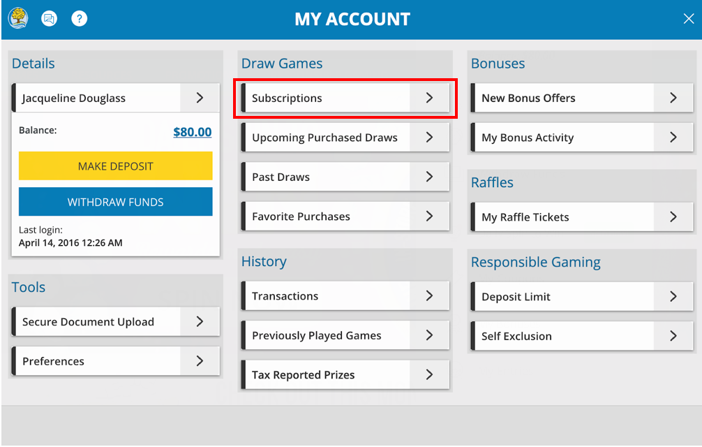 Where to Find Your Online Draw Game Subscriptions | Michigan Lottery FAQ