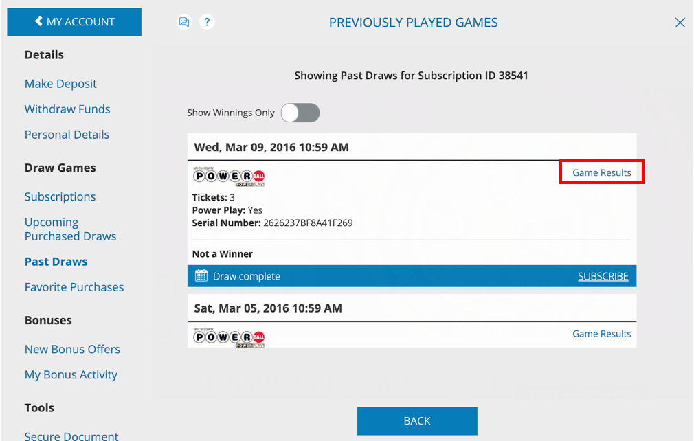 Where to Find Your Online Draw Game Subscriptions | Michigan Lottery FAQ