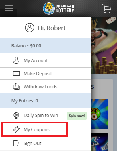 How do I find my coupons? | Michigan Lottery FAQ