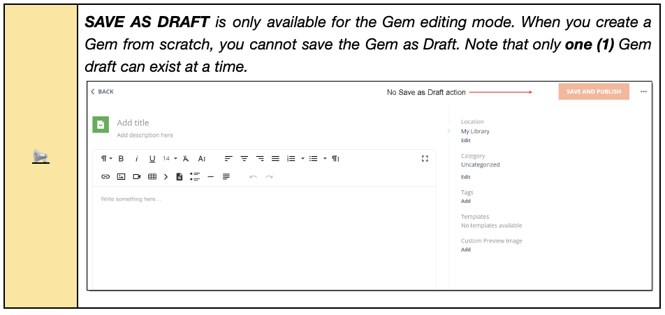 Shelf KMS: Gem Edit and Draft Mode Overview Guide_V.1.1 | Shelf Help Center