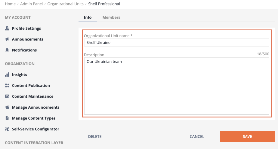 Organizational Units Feature Overview Guide | Shelf Help Center