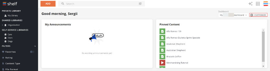 Shelf KMS Home Dashboard Overview Guide_v.1.1 | Shelf Help Center